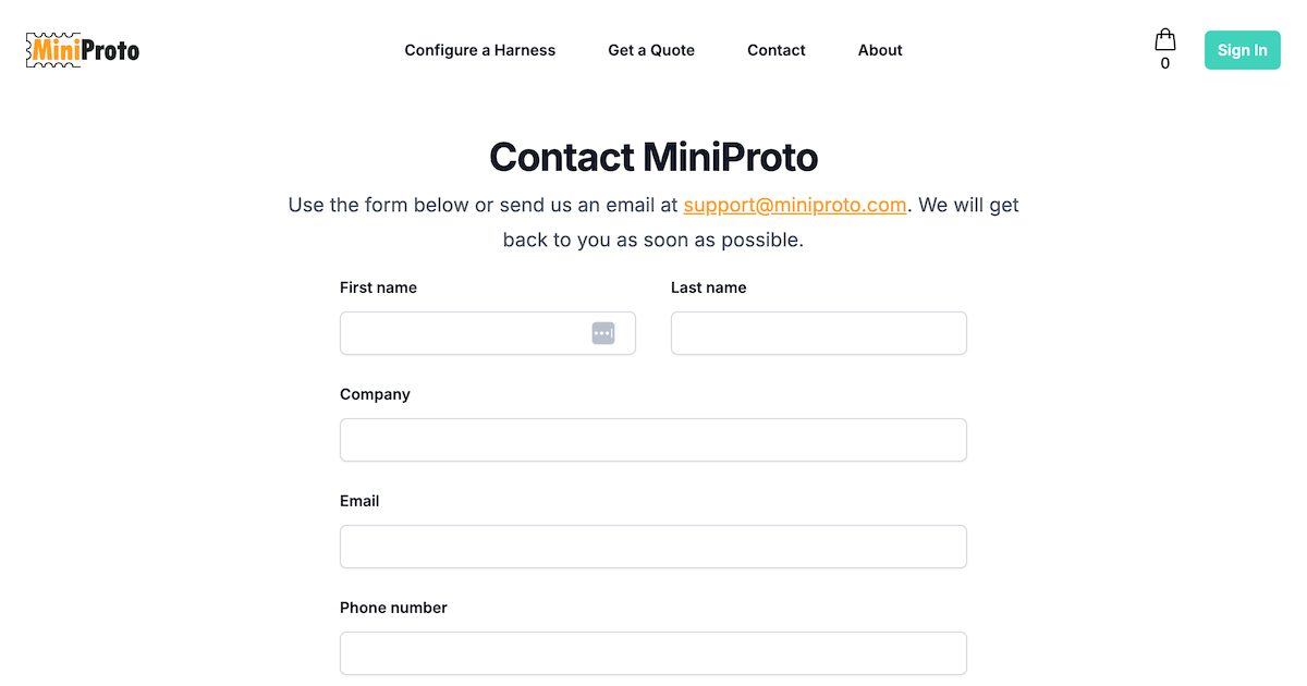Contact MiniProto | MiniProto