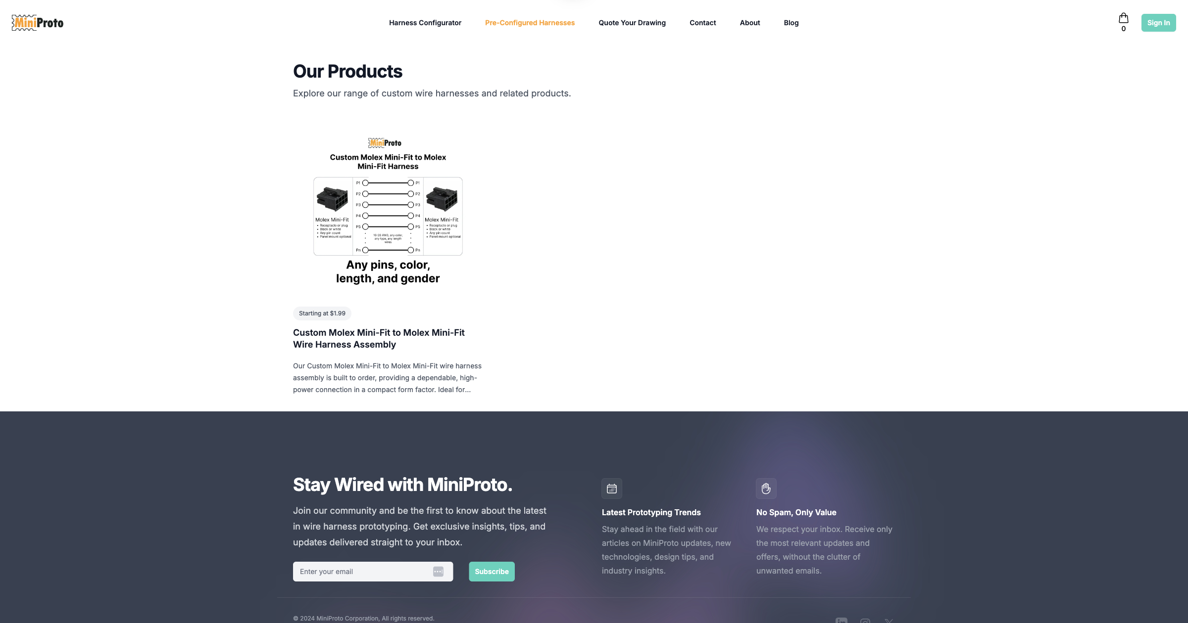 Custom Wire Harness Products | MiniProto | MiniProto